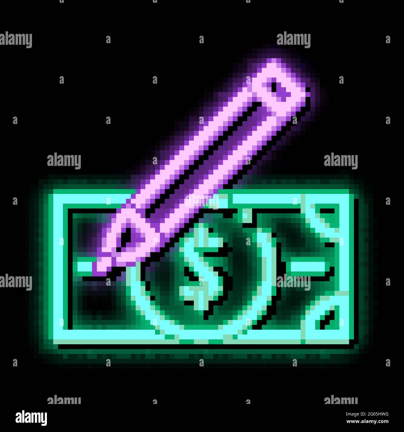 Drawing Fake Banknotes neon glow icon illustration Stock Vector Image ...
