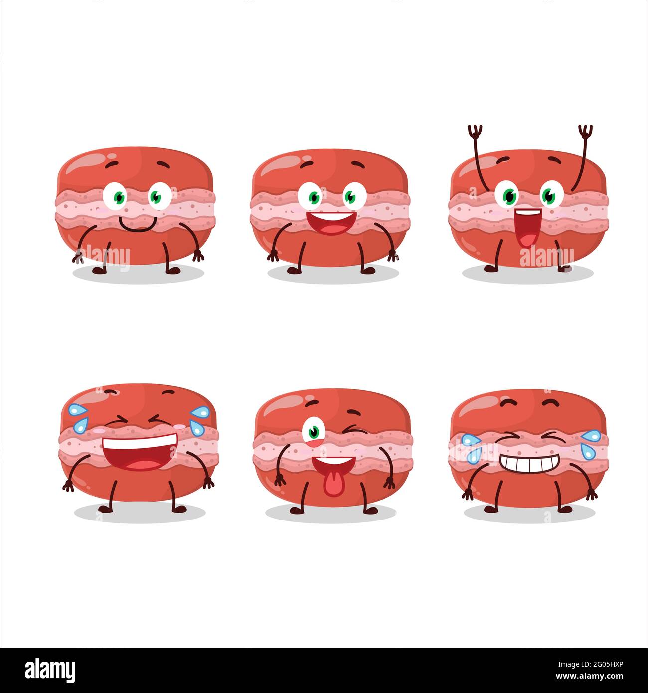 Cartoon character of red macaron with smile expression. Vector ...