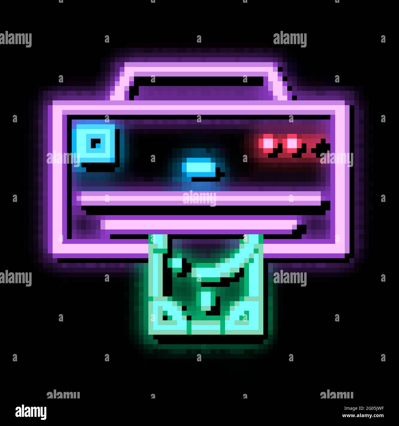 Money Issuing Printer neon glow icon illustration Stock Vector Image ...