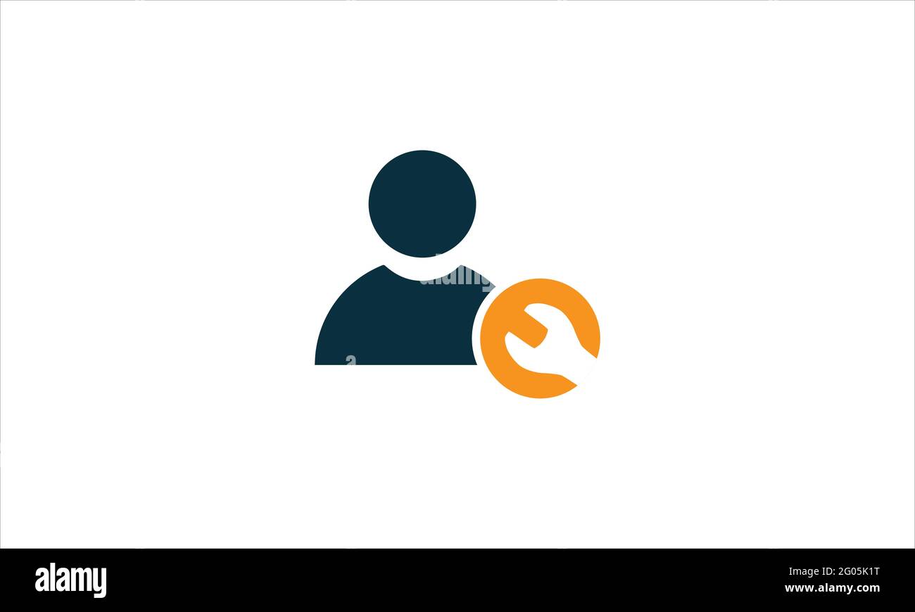 account settings symbol or user with setting spanner icon logo design ...
