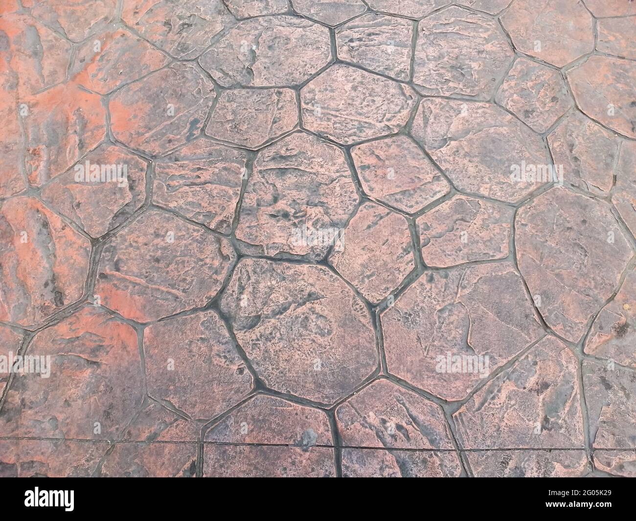 Red stone tile floor texture for background Stock Photo - Alamy