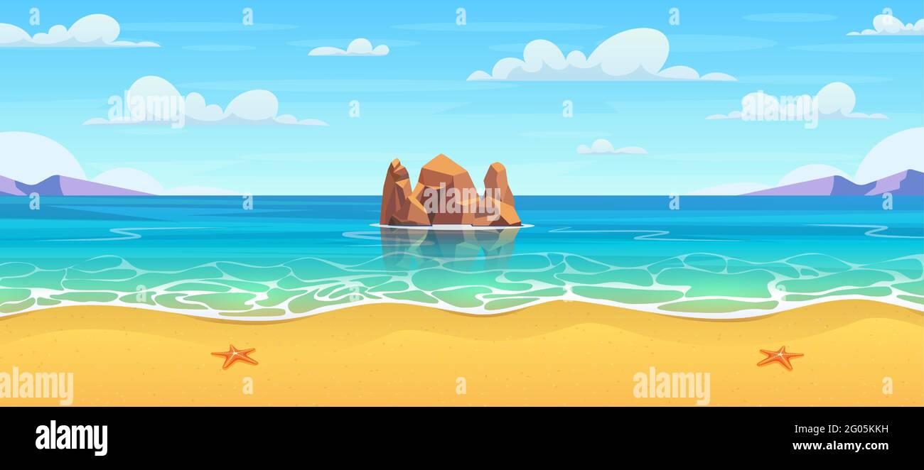 Tropical rocky beach Stock Vector Images - Alamy