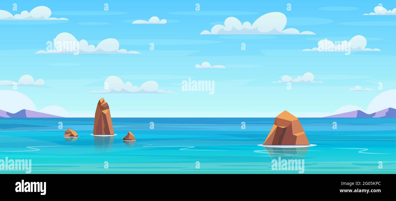 Sea waves stone coast water Stock Vector Images - Alamy