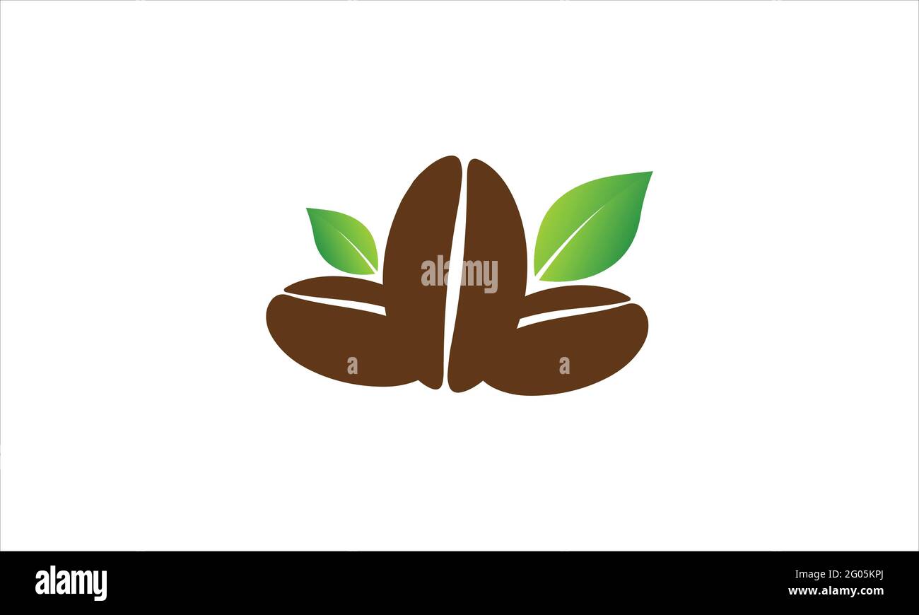 Green Coffee leaf beans icon logo design vector illustration Stock ...
