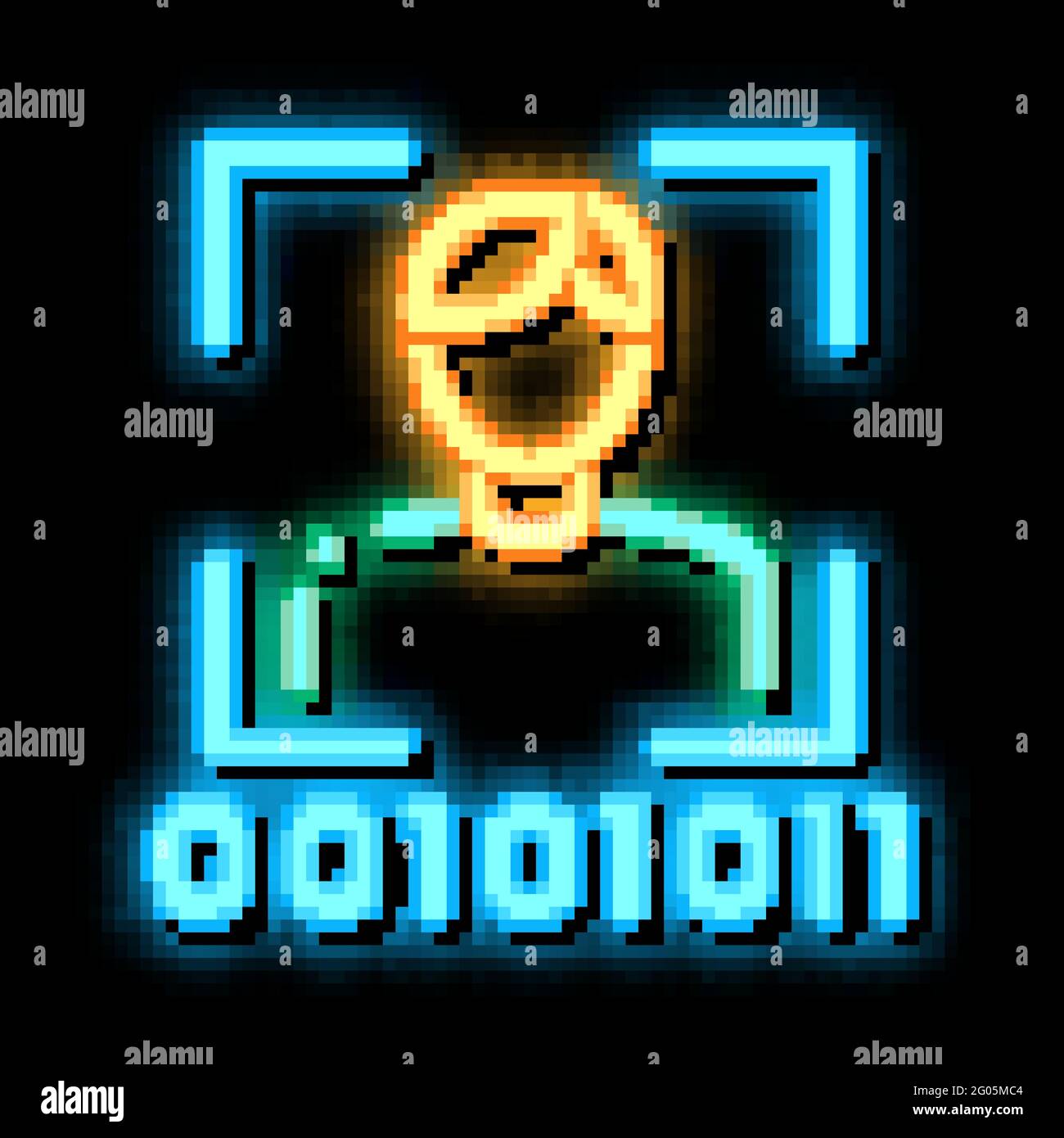 Human Binary Code neon glow icon illustration Stock Vector Image & Art ...