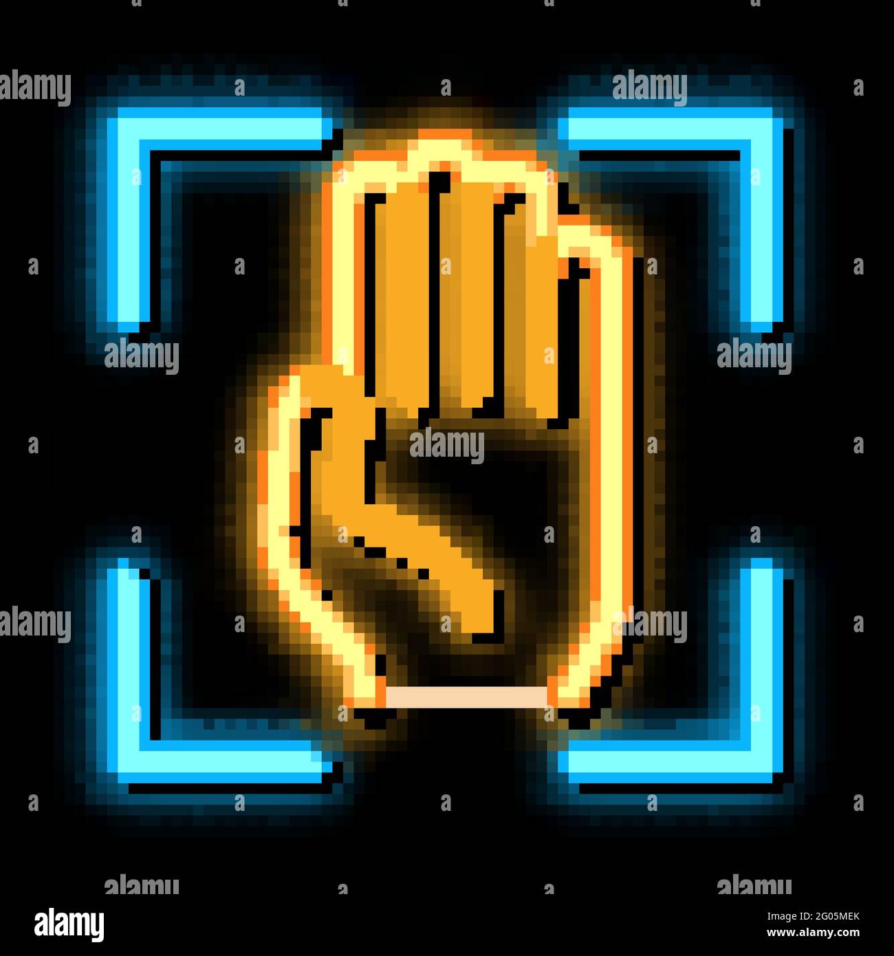 Person Handprint Scan neon glow icon illustration Stock Vector Image ...