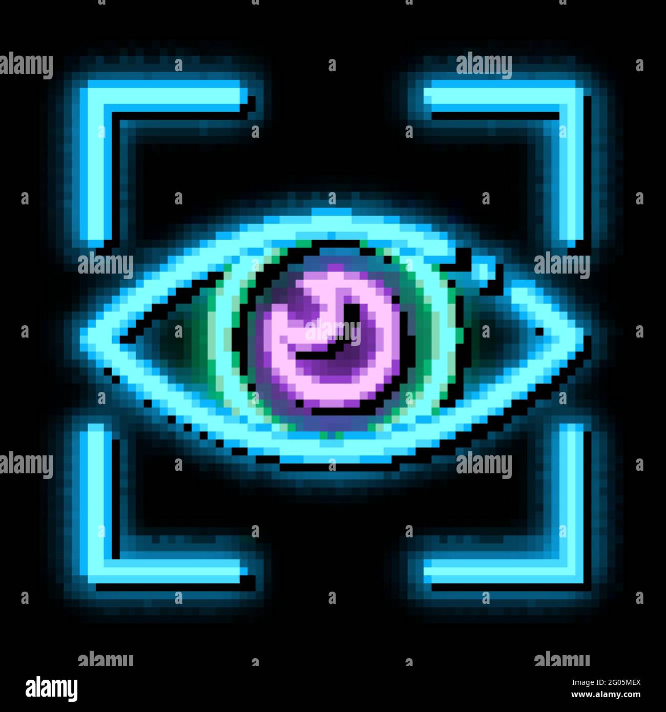 Human Eye Scanning neon glow icon illustration Stock Vector Image & Art ...