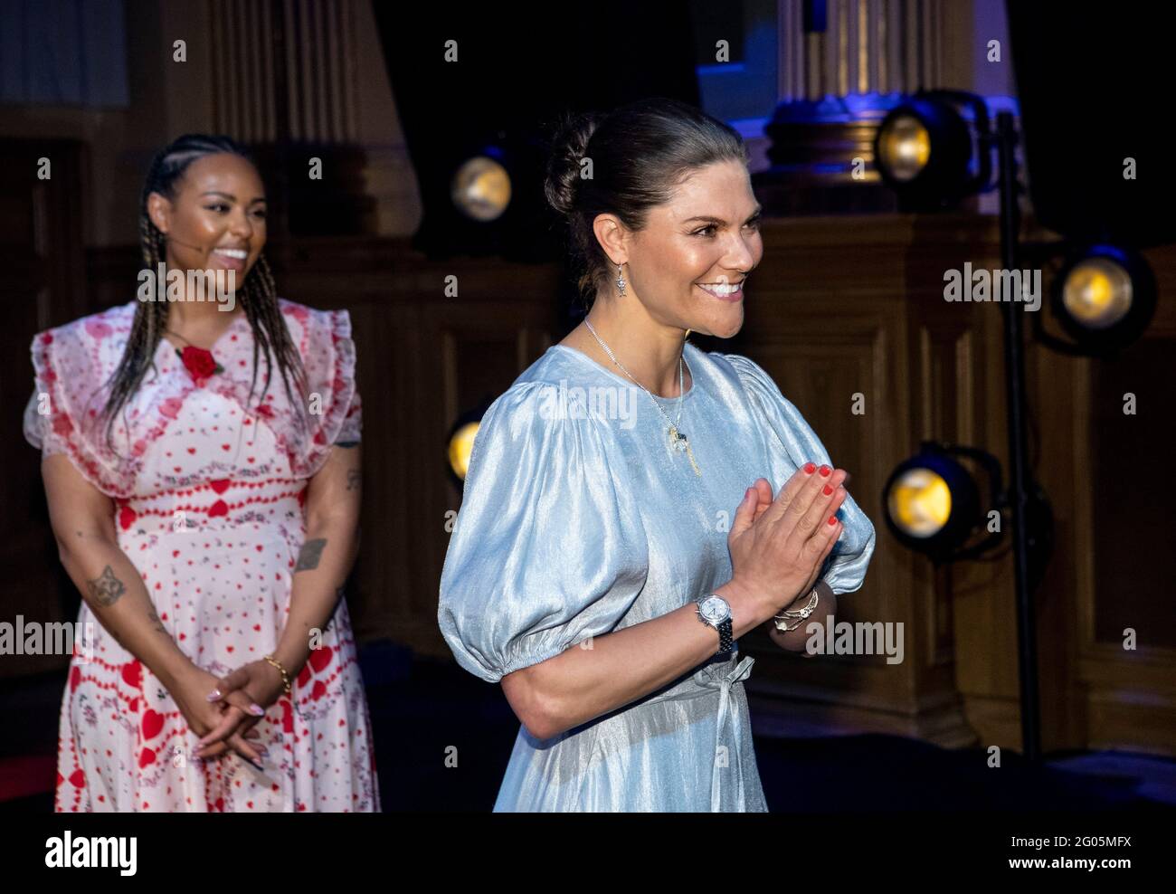 Crown Princess Victoria and Amie Bramme Sey who hosted the Alma Award ...