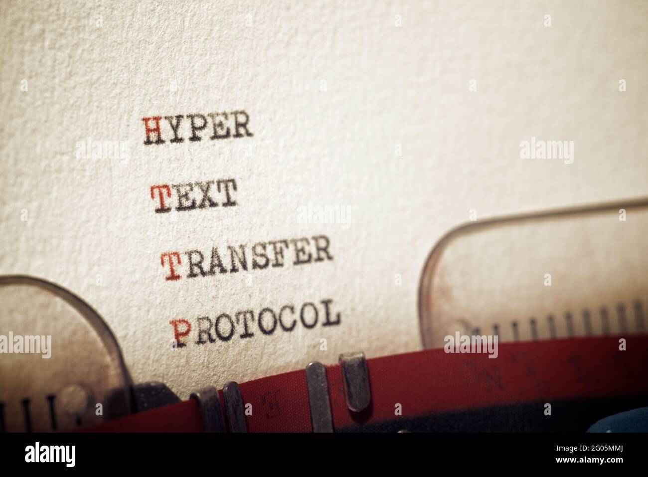 Hyper text transfer protocol phrase written with a typewriter Stock ...