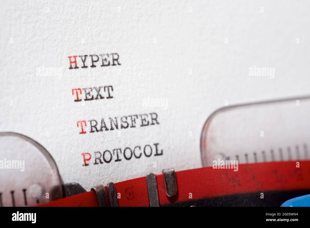 Hyper text transfer protocol phrase written with a typewriter Stock ...