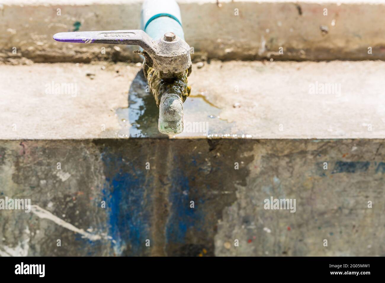 water source rusty valve, pipe, tap with moss on it Stock Photo - Alamy
