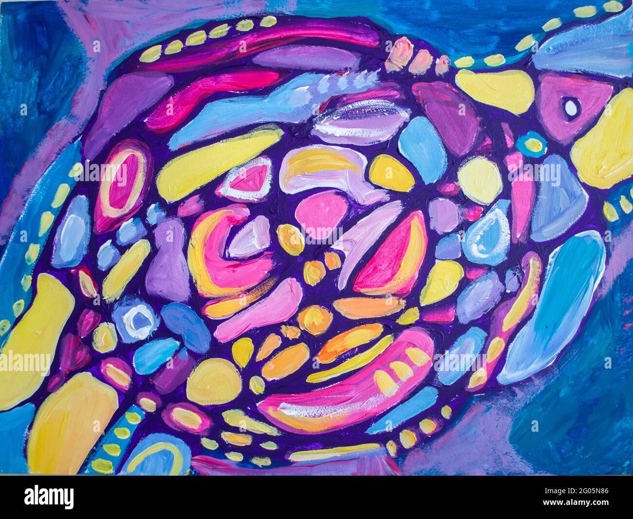 Abstract work in the technique of neurography. Acrylic painting on the ...