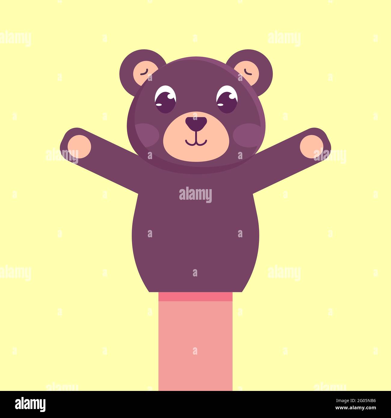 Flat illustration of bear hand puppet Stock Vector Image & Art - Alamy