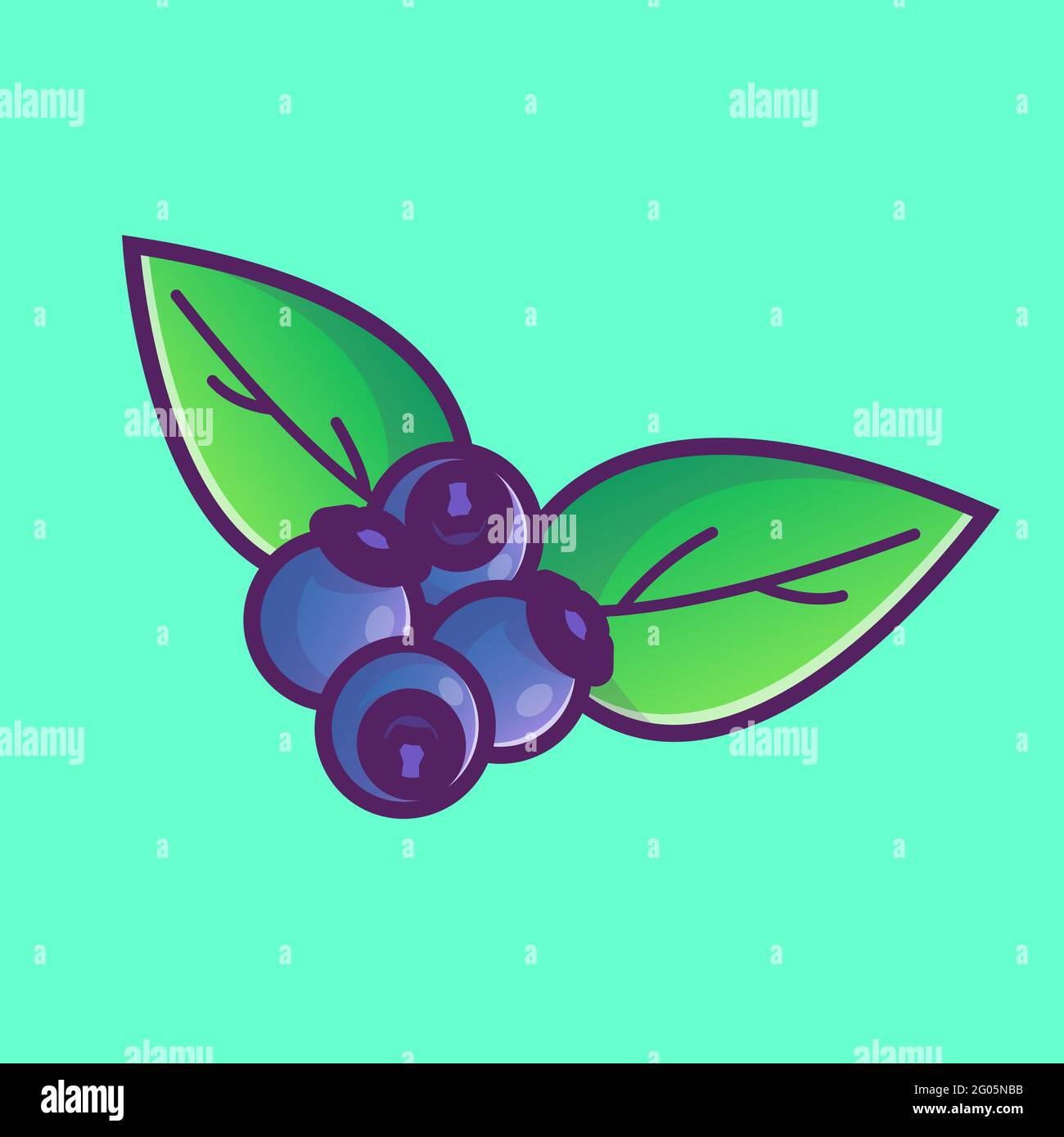 Blueberry cartoon icon illustration Stock Vector Image & Art - Alamy