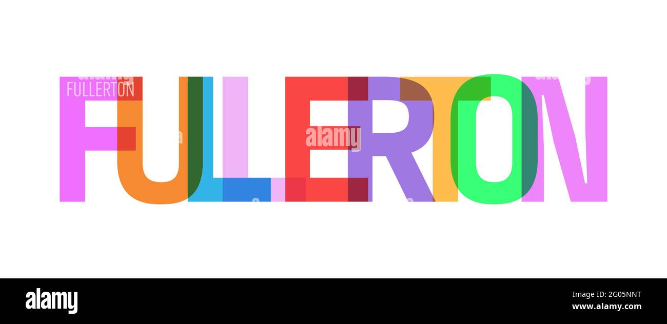 FULLERTON. The name of the city on a white background. Vector design ...