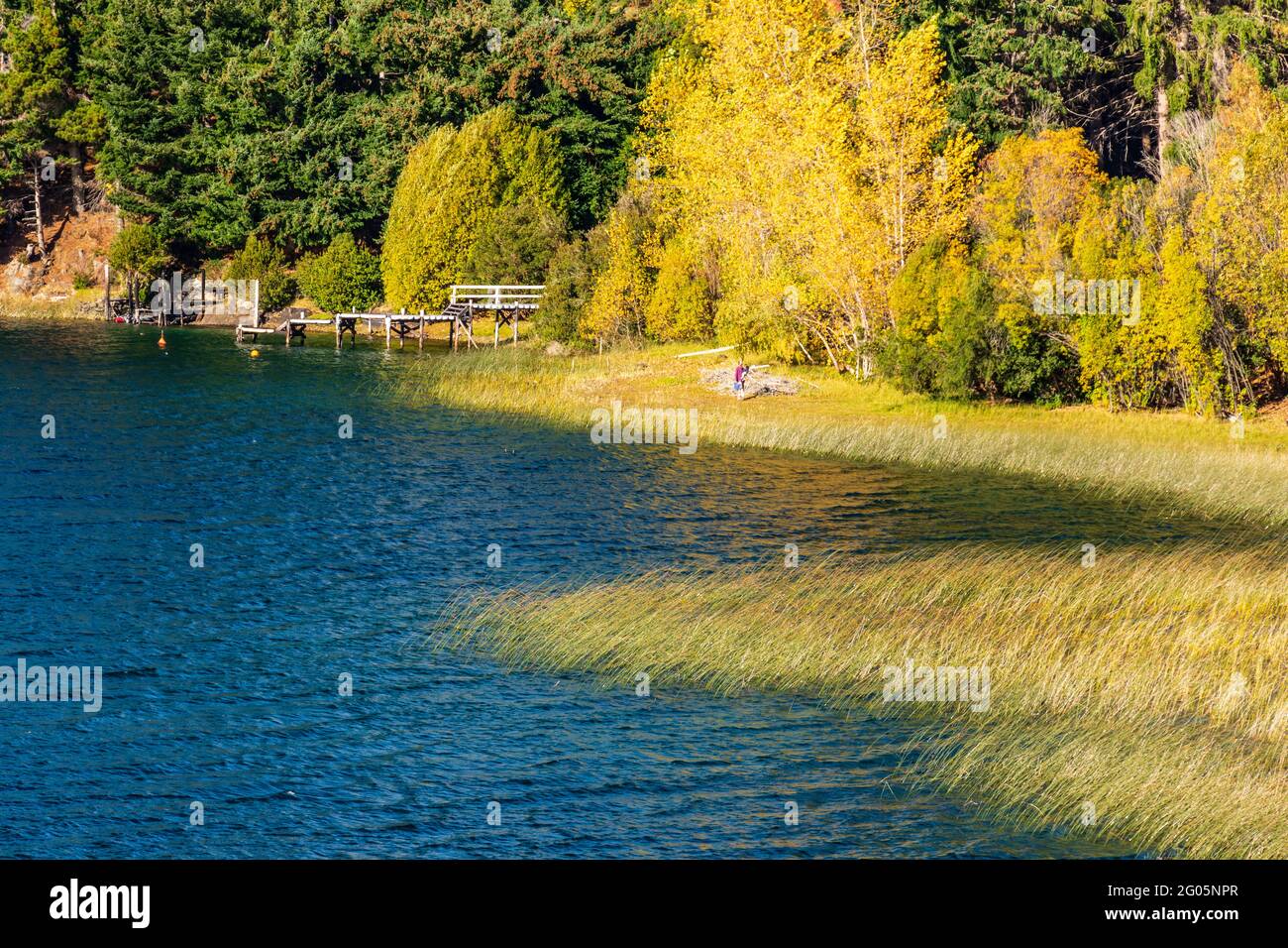 Mountains around a lake in Nahuel Huapi National Park in Bariloche ...