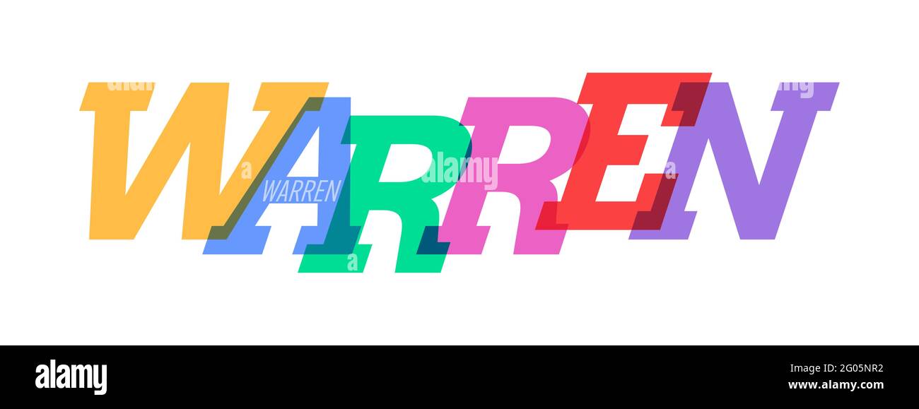 WARREN. The name of the city on a white background. Vector design ...