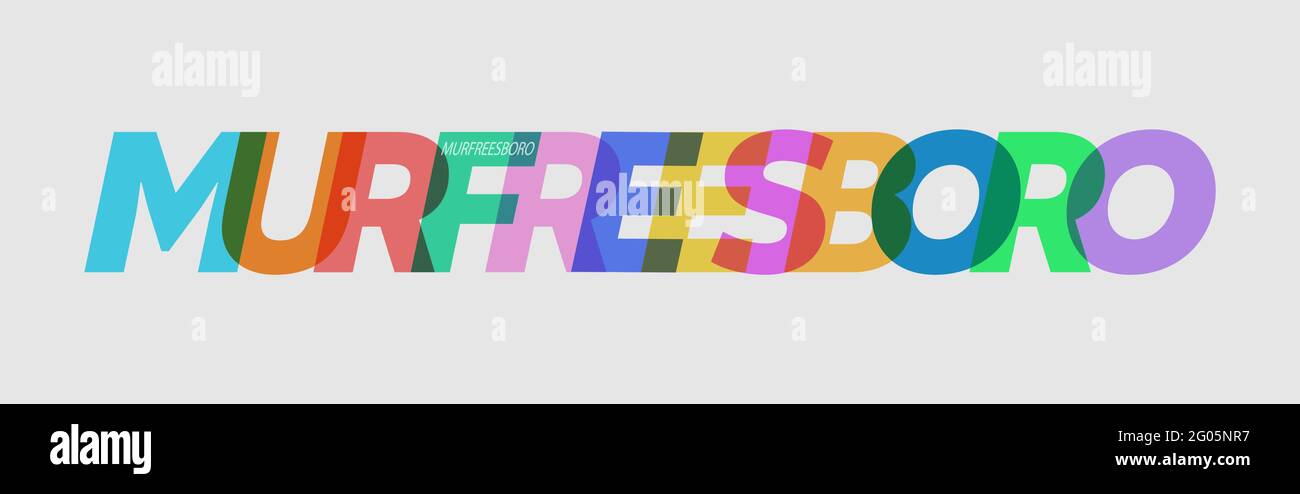 MURFREESBORO. The name of the city on a white background. Vector design ...