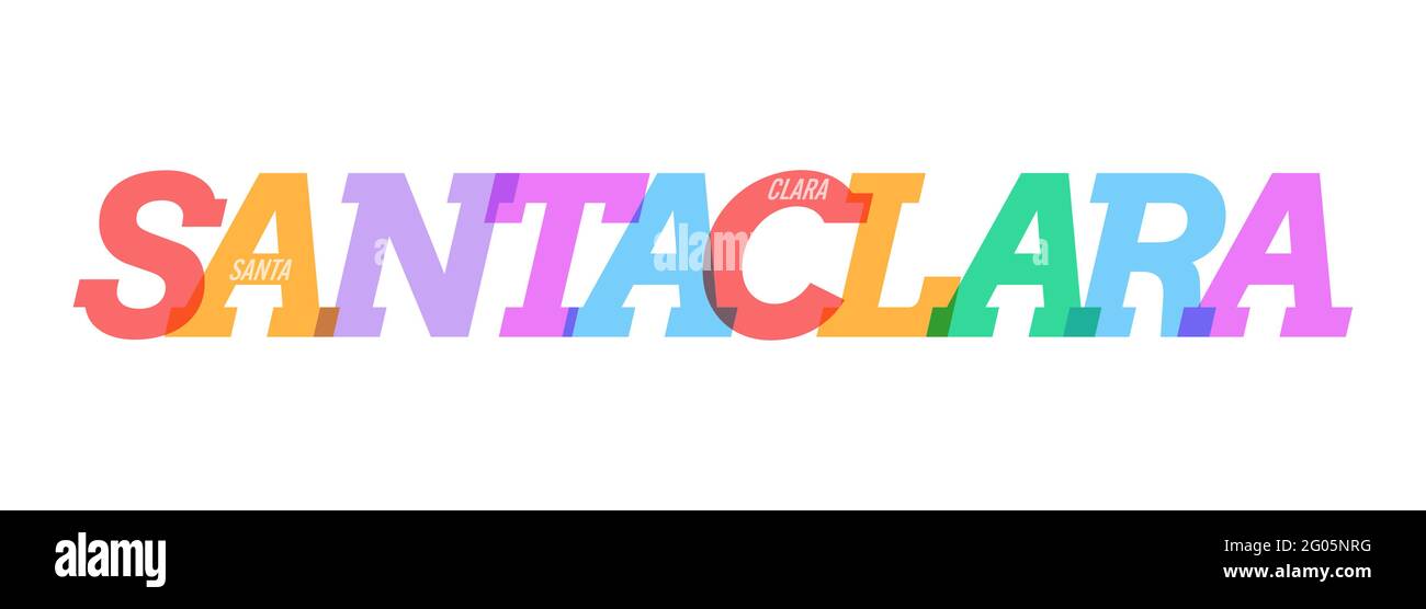 SANTA CLARA. The name of the city on a white background. Vector design ...