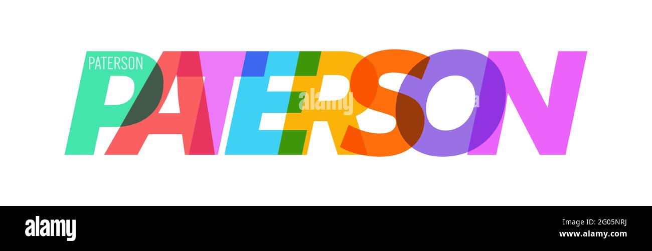 PATERSON. The name of the city on a white background. Vector design ...