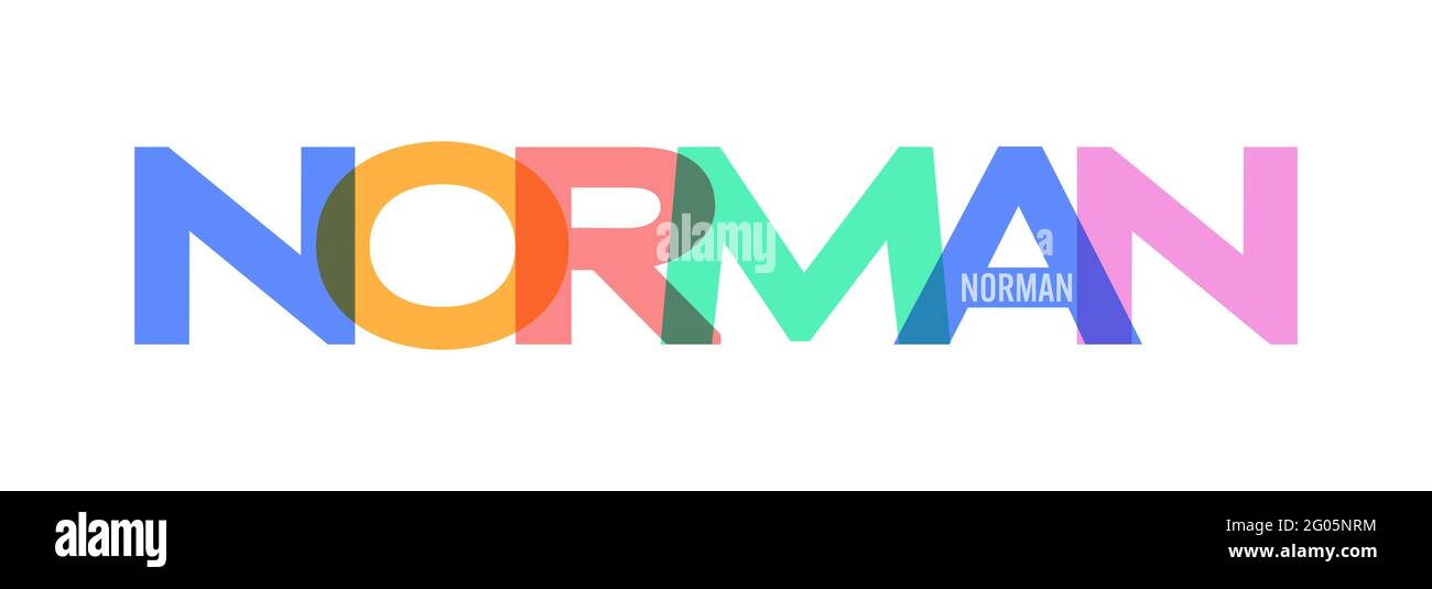 NORMAN. The name of the city on a white background. Vector design ...