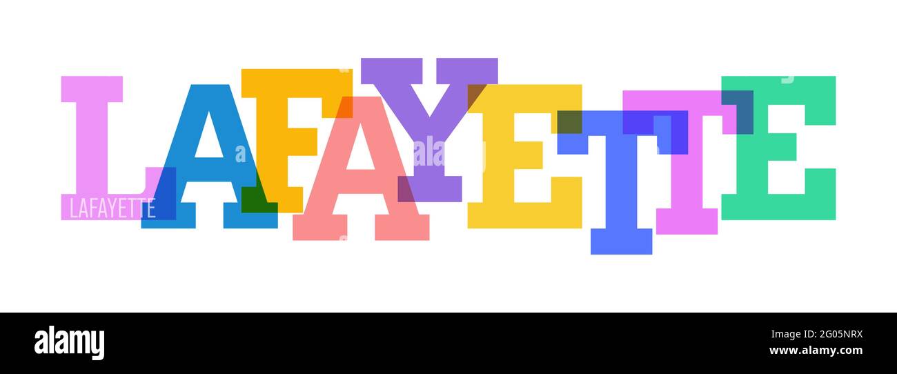 LAFAYETTE. The name of the city on a white background. Vector design ...
