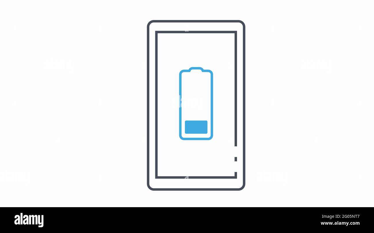 Low Battery Mobile Icon. Vector flat isolated illustration of a ...