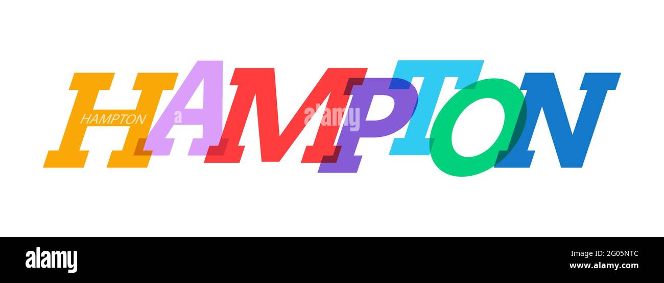 HAMPTON. The name of the city on a white background. Vector design ...