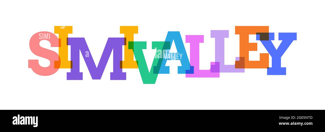 SIMI VALLEY. The name of the city on a white background. Vector design ...