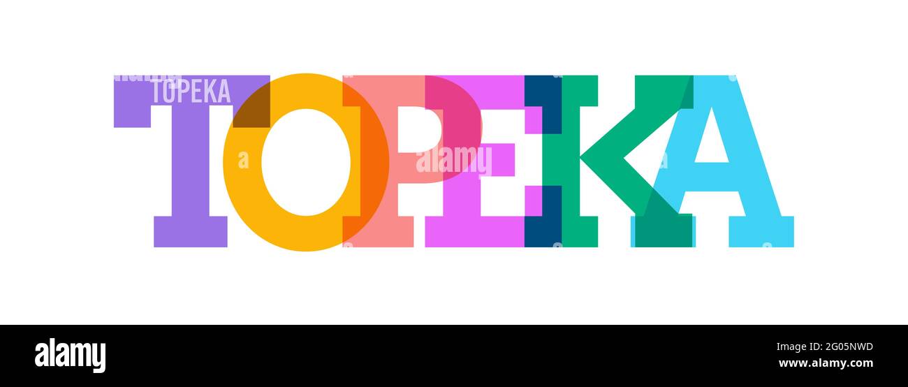 TOPEKA. The name of the city on a white background. Vector design ...