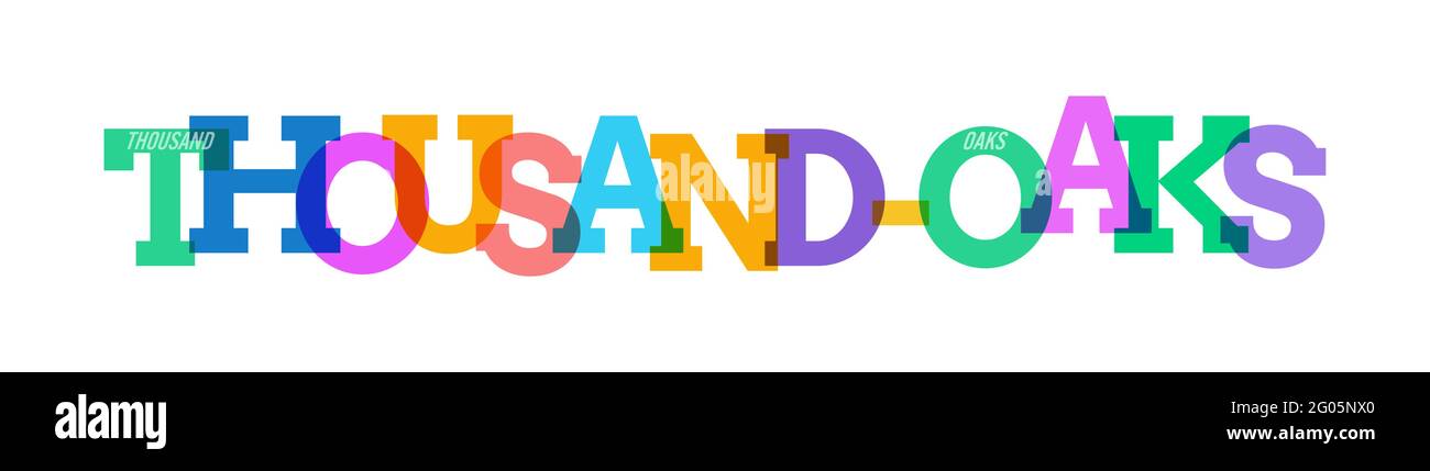 THOUSAND-OAKS. The name of the city on a white background. Vector ...