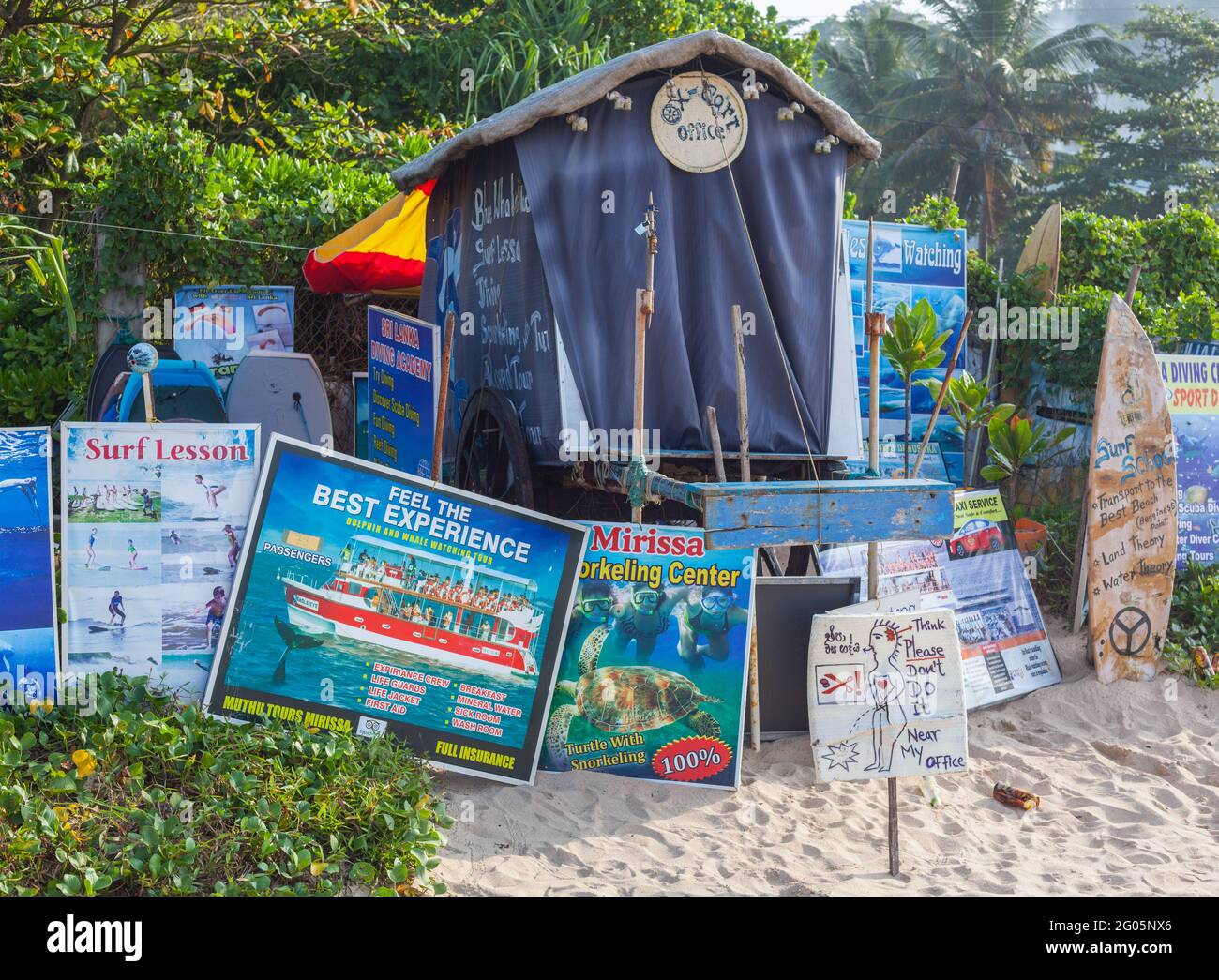 Billboards, signs and boards advertising businesses, attractions ...