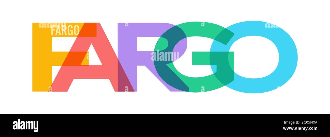 FARGO. The name of the city on a white background. Vector design ...