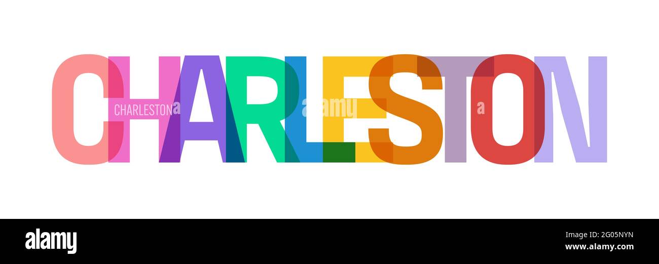 CHARLESTON. The name of the city on a white background. Vector design ...