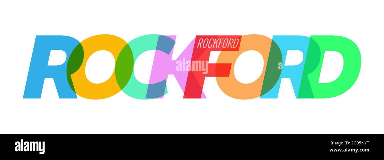 ROCKFORD. The name of the city on a white background. Vector design ...