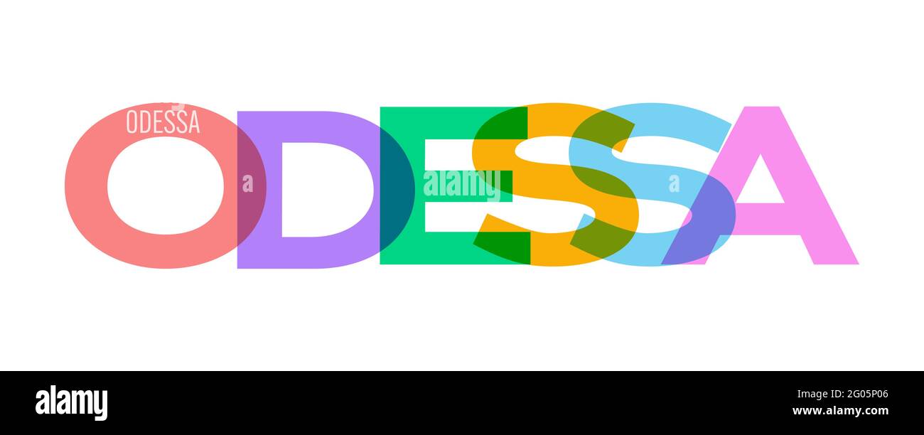 ODESSA. The name of the city on a white background. Vector design ...