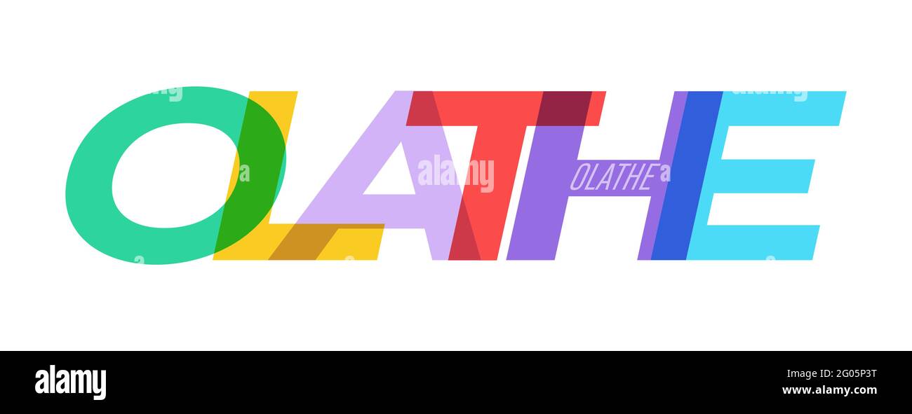 OLATHE. The name of the city on a white background. Vector design ...
