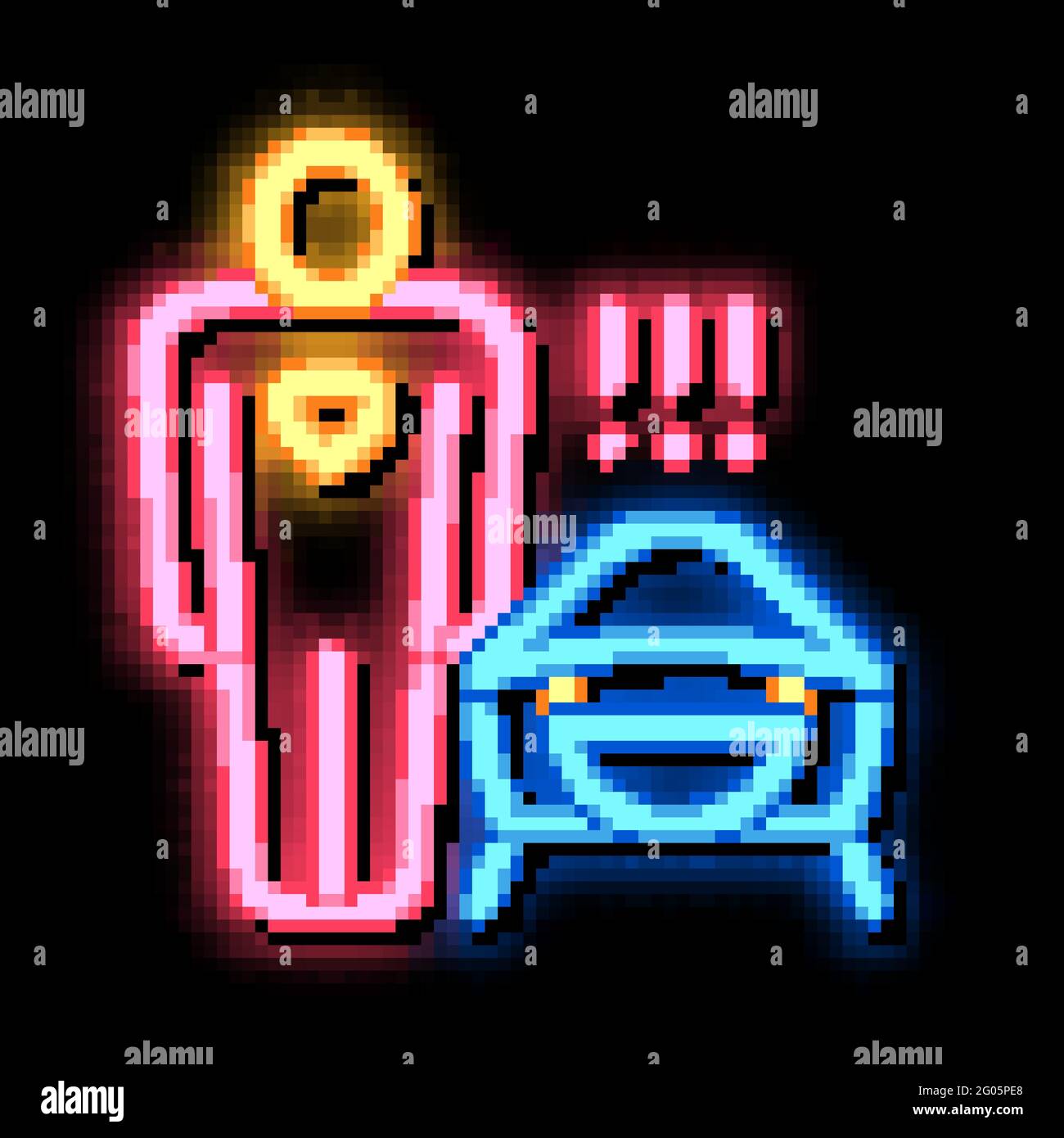 Face Mask Super Hero neon glow icon illustration Stock Vector Image ...