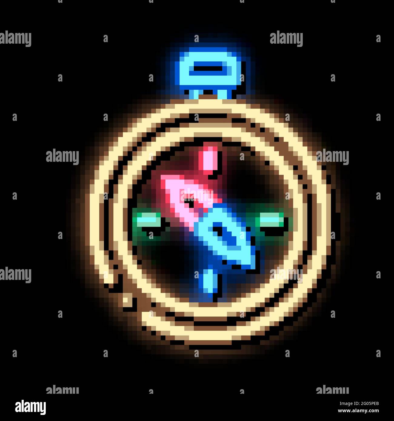 Tourist Compass Sign neon glow icon illustration Stock Vector Image ...