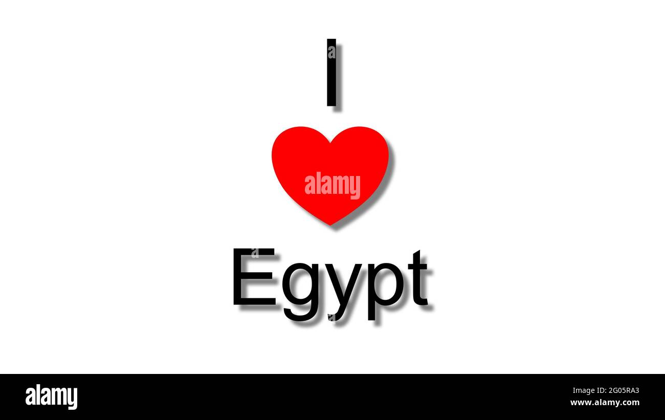 i love egypt red heart Stock Photo - Alamy