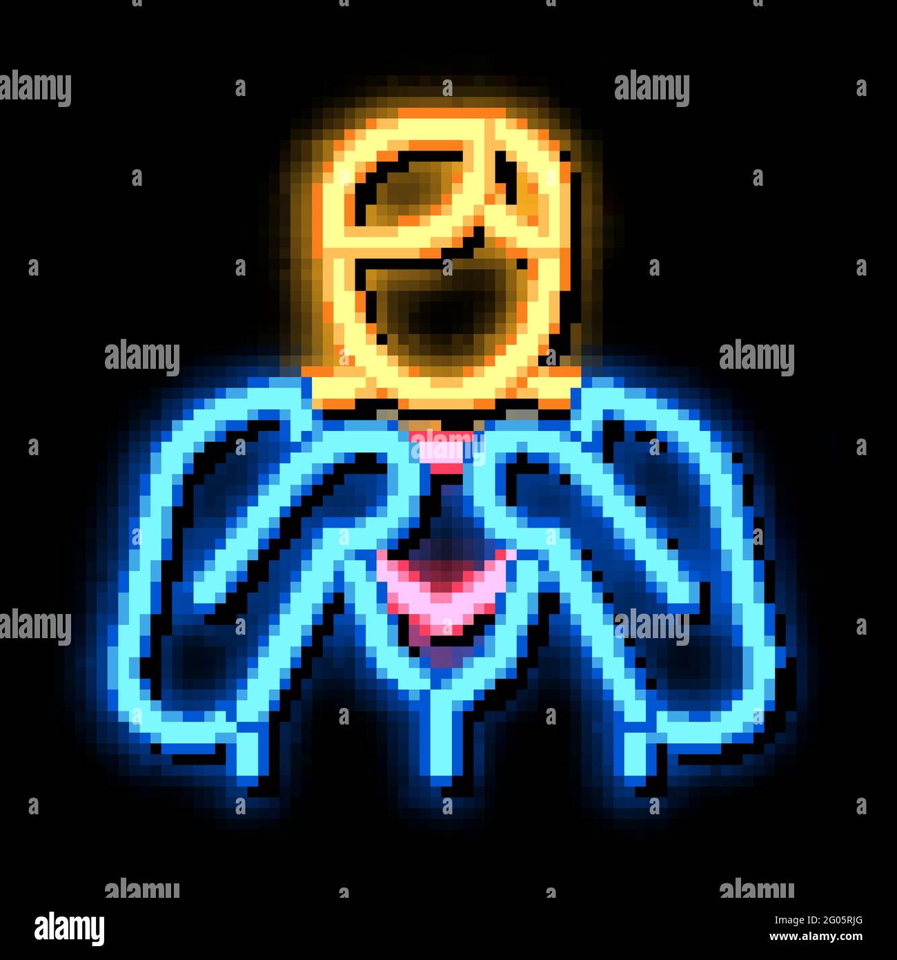 Removing Mask from Hero neon glow icon illustration Stock Vector Image ...