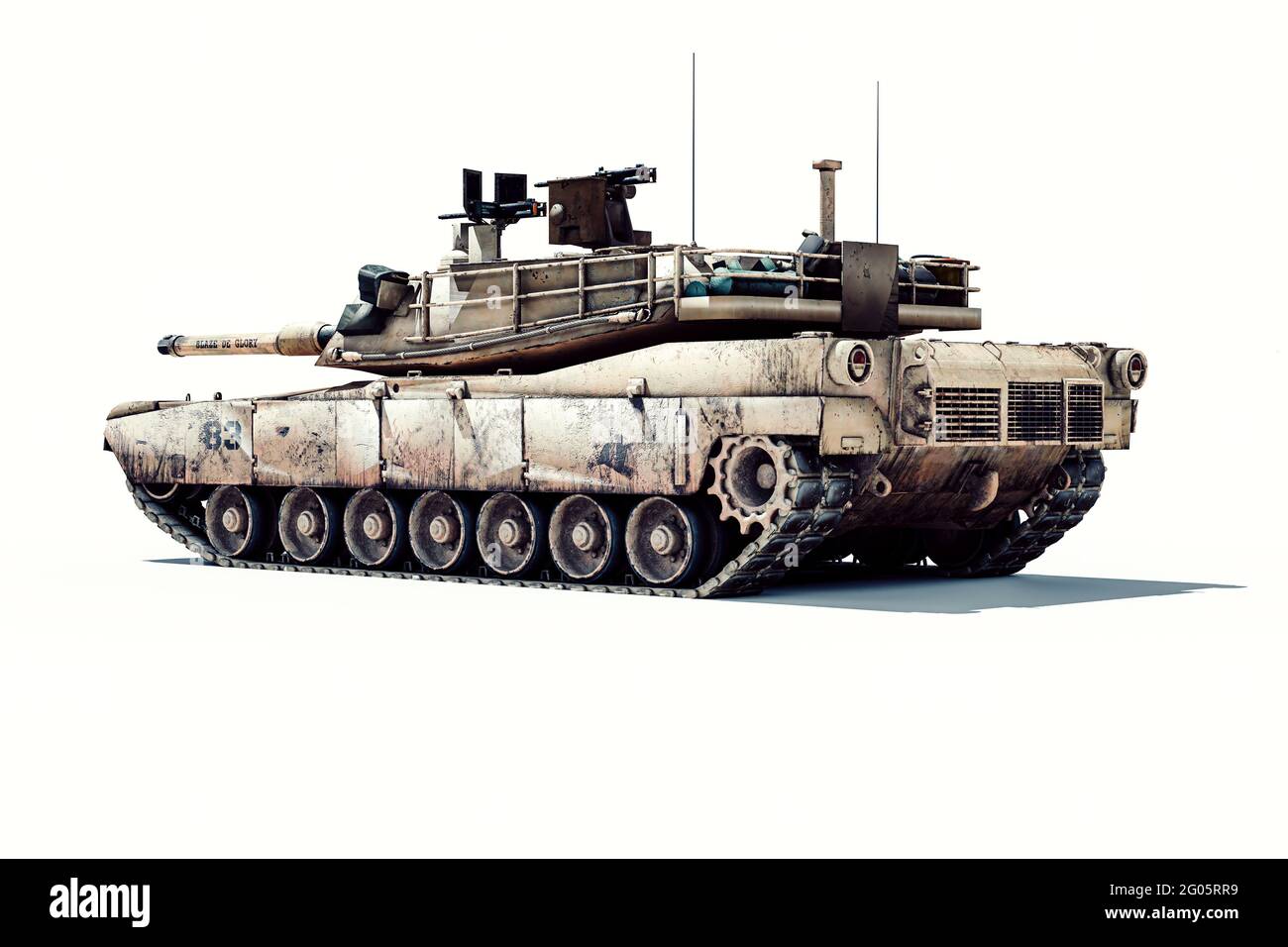 3d military armored tank on white background Stock Photo - Alamy