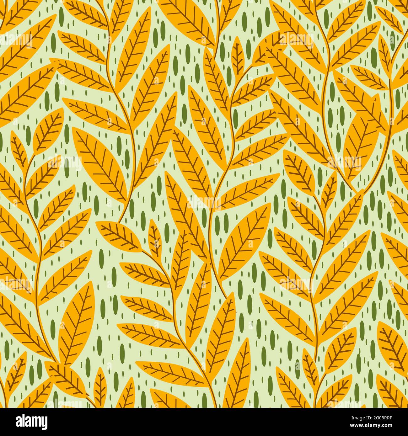 Seamless pattern leaves plant .Floral motif nature abstract print ...