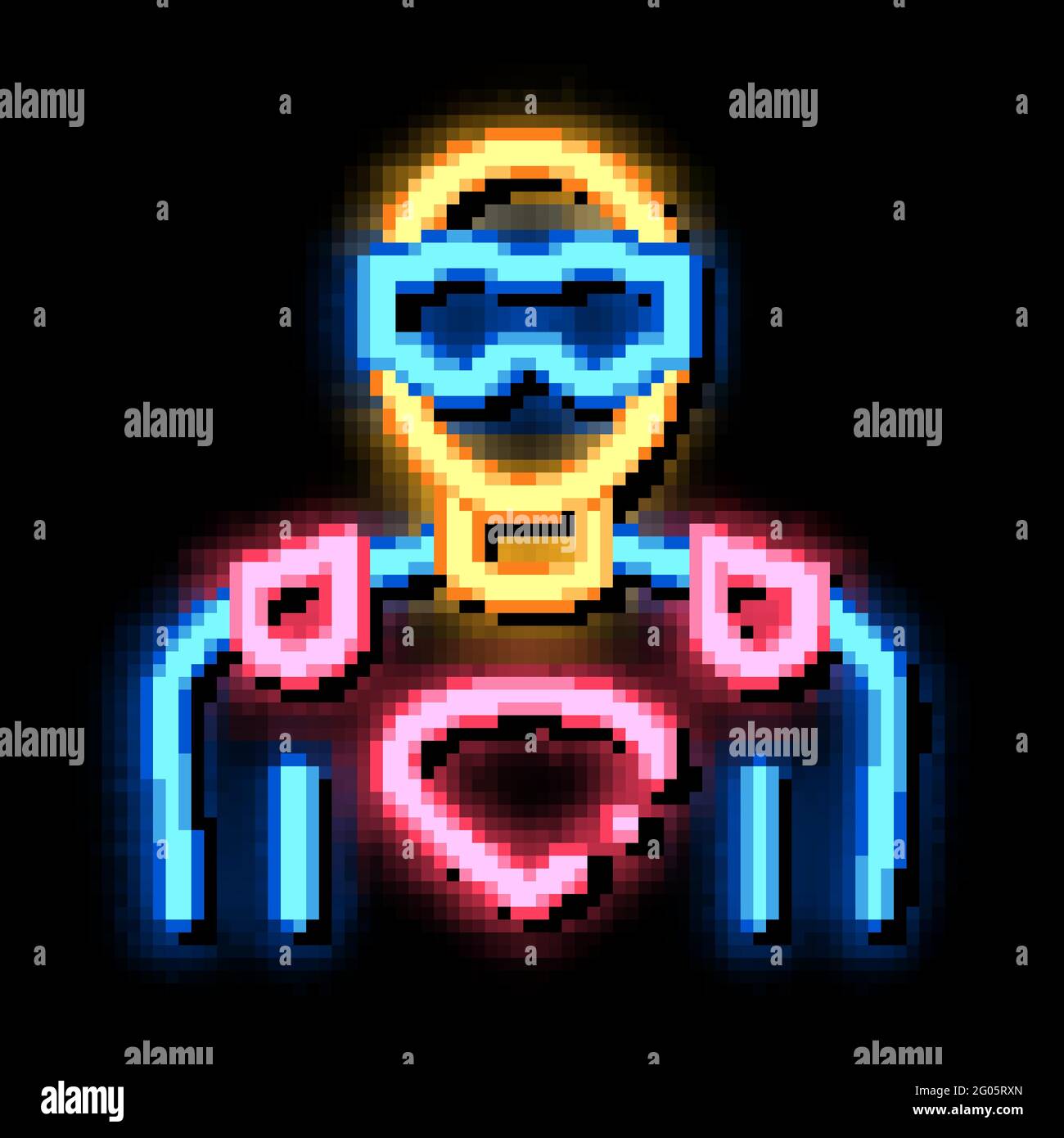 Super Hero Man neon glow icon illustration Stock Vector Image & Art - Alamy