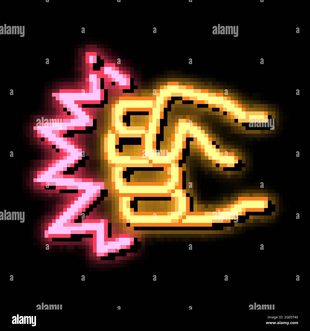 Strength Fist Punch neon glow icon illustration Stock Vector Image ...
