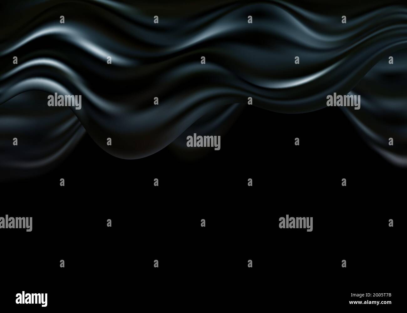 Luxury wavy abstraction Trendy background with wavy black material ...