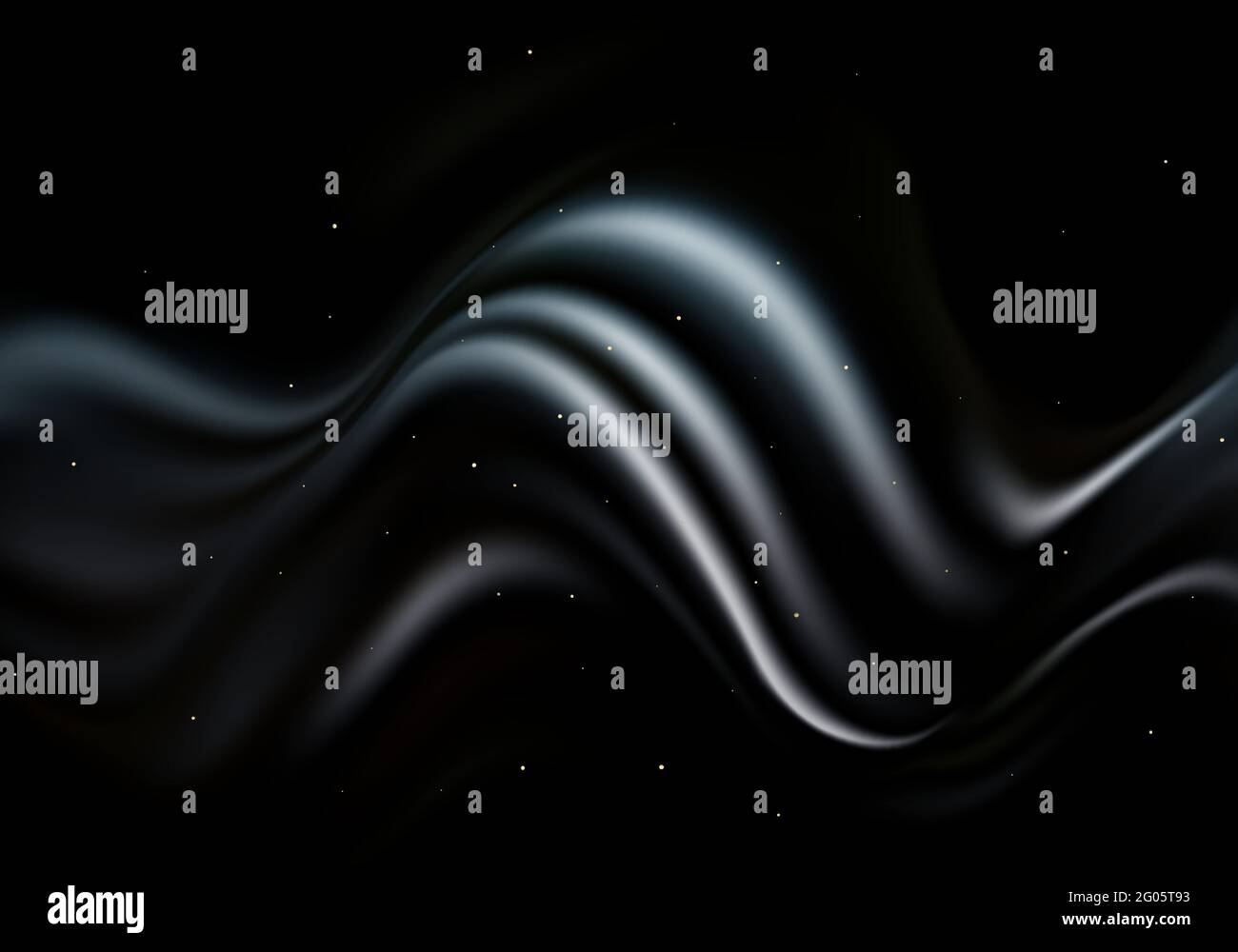 Black realistic wave silk material abstract background Stock Vector ...