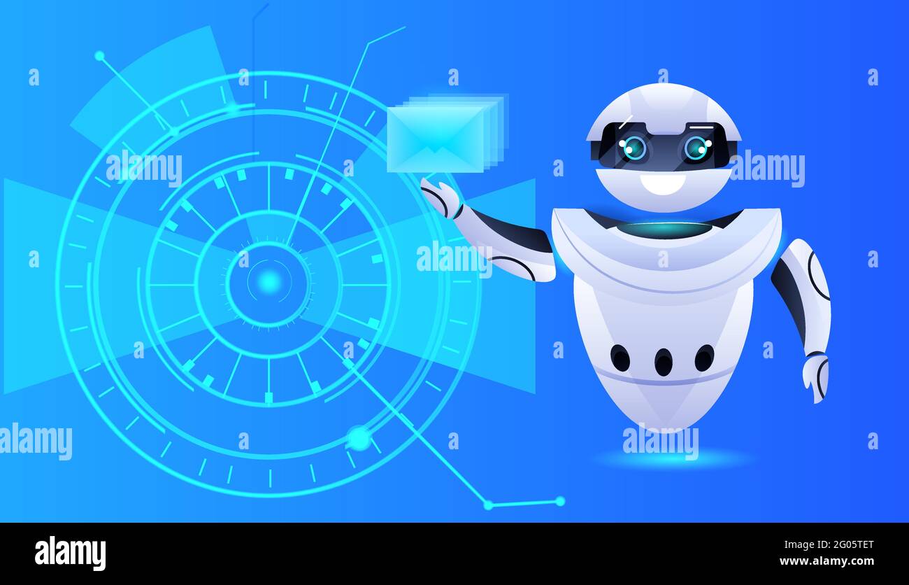 Robot Chatbot Assistant Modern Robotic Character Artificial Intelligence Concept Stock Vector