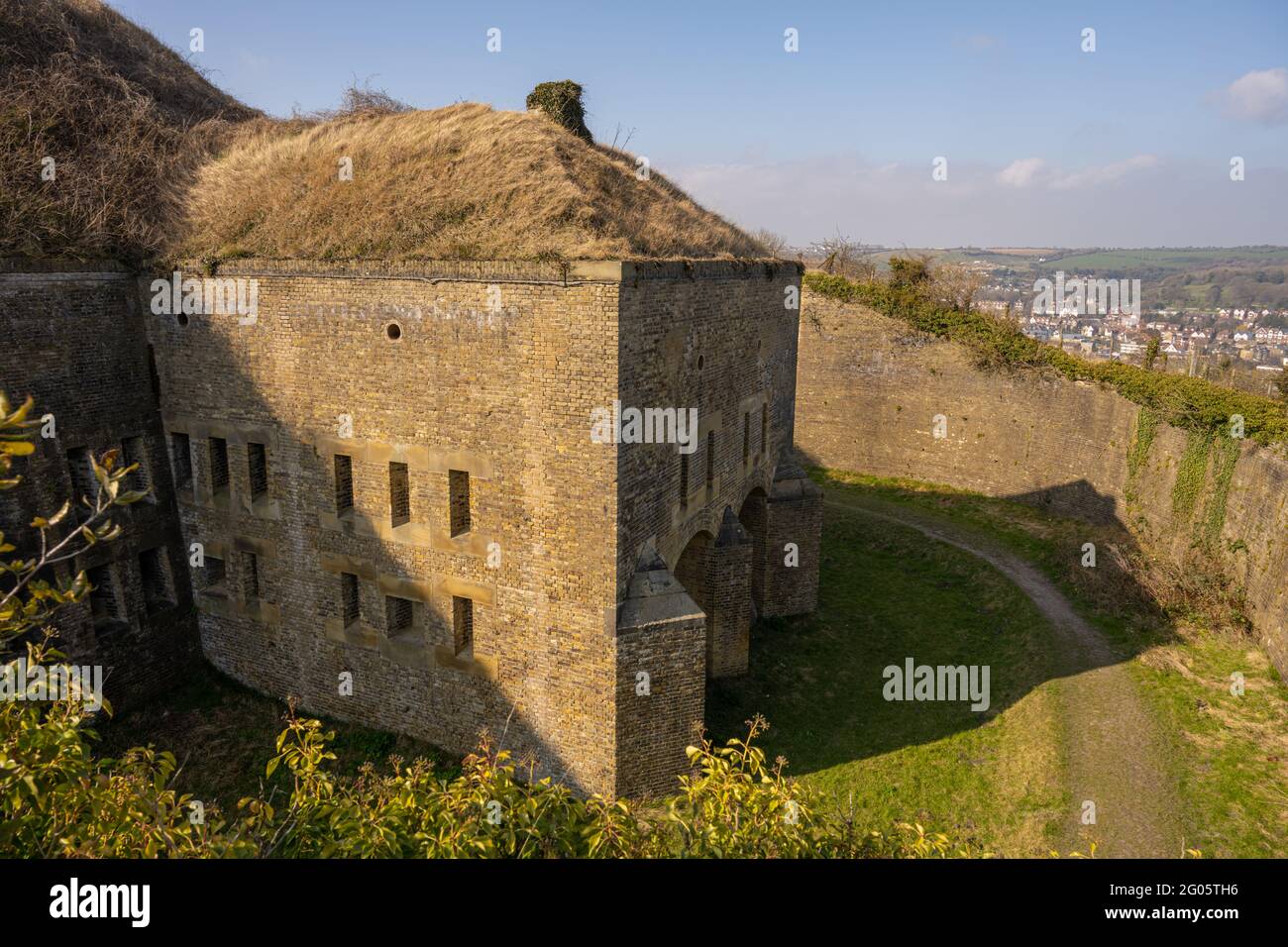 Western Heights Fortress, also known as the Drop Redoubt, on the cliffs ...