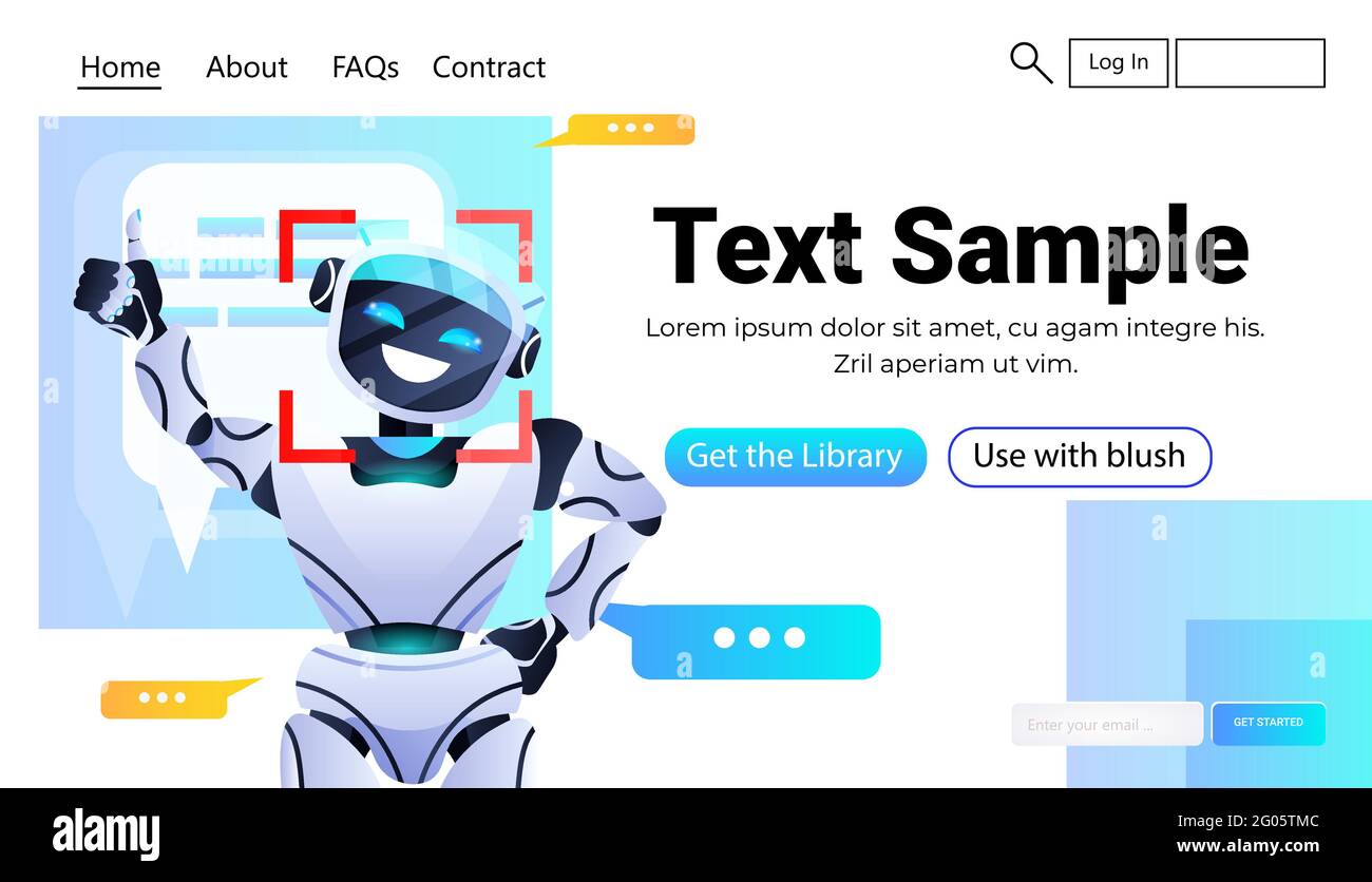 man discussing with robot chatbot assistant detection and ...